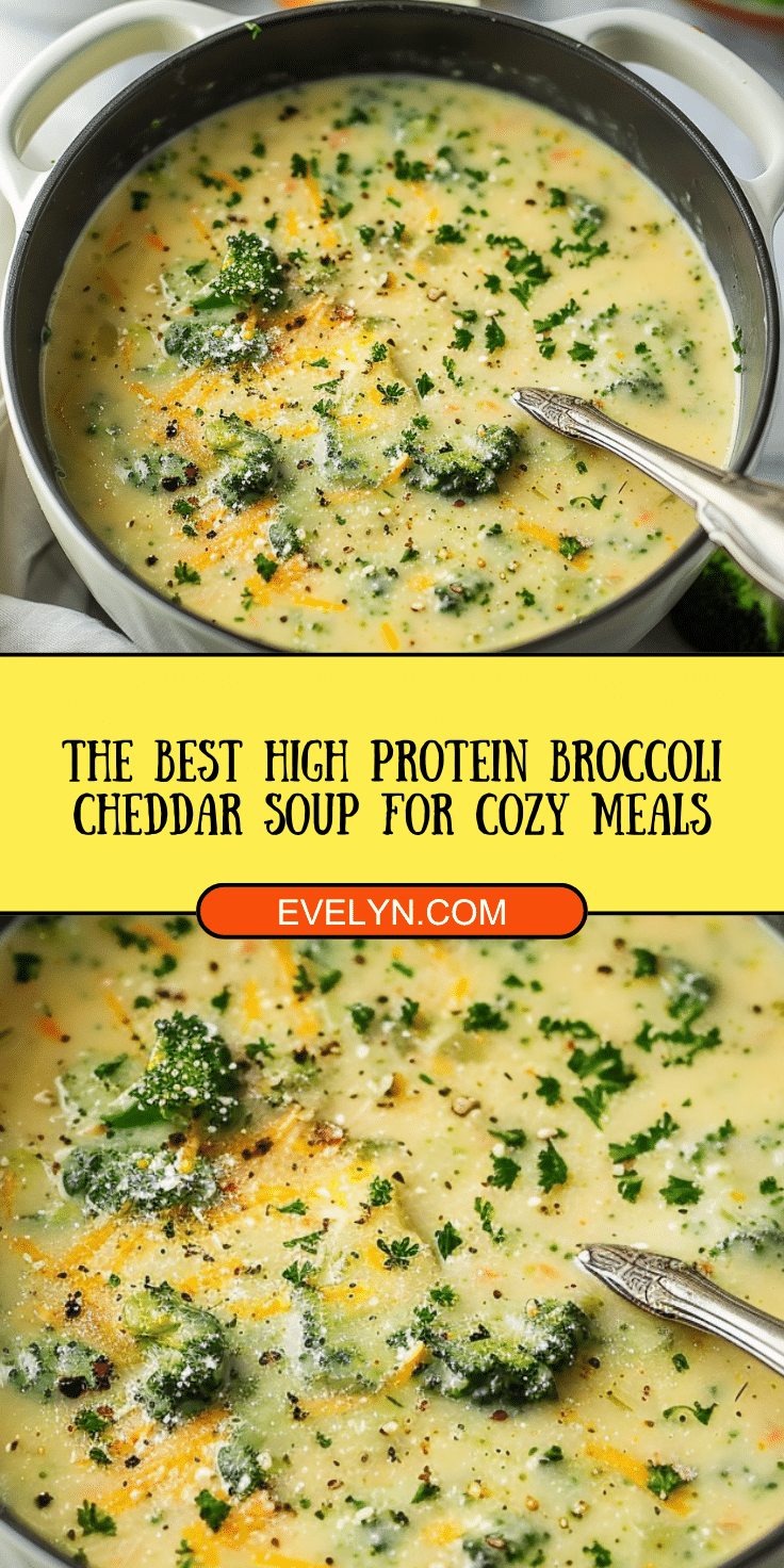 High Protein Broccoli Cheddar Soup | Evelyn's Cooking