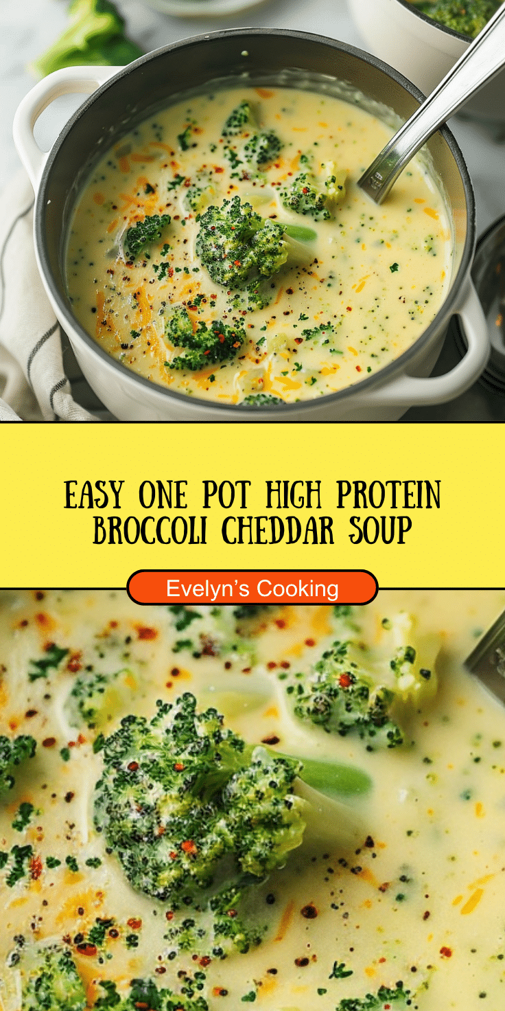 High Protein Broccoli Cheddar Soup | Evelyn's Cooking