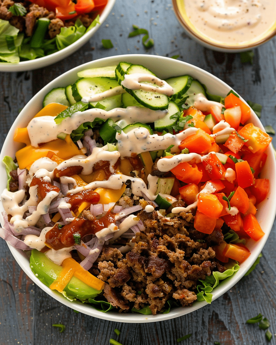 Fully Loaded Burger Bowl with “Special Sauce” | Evelyn's Cooking