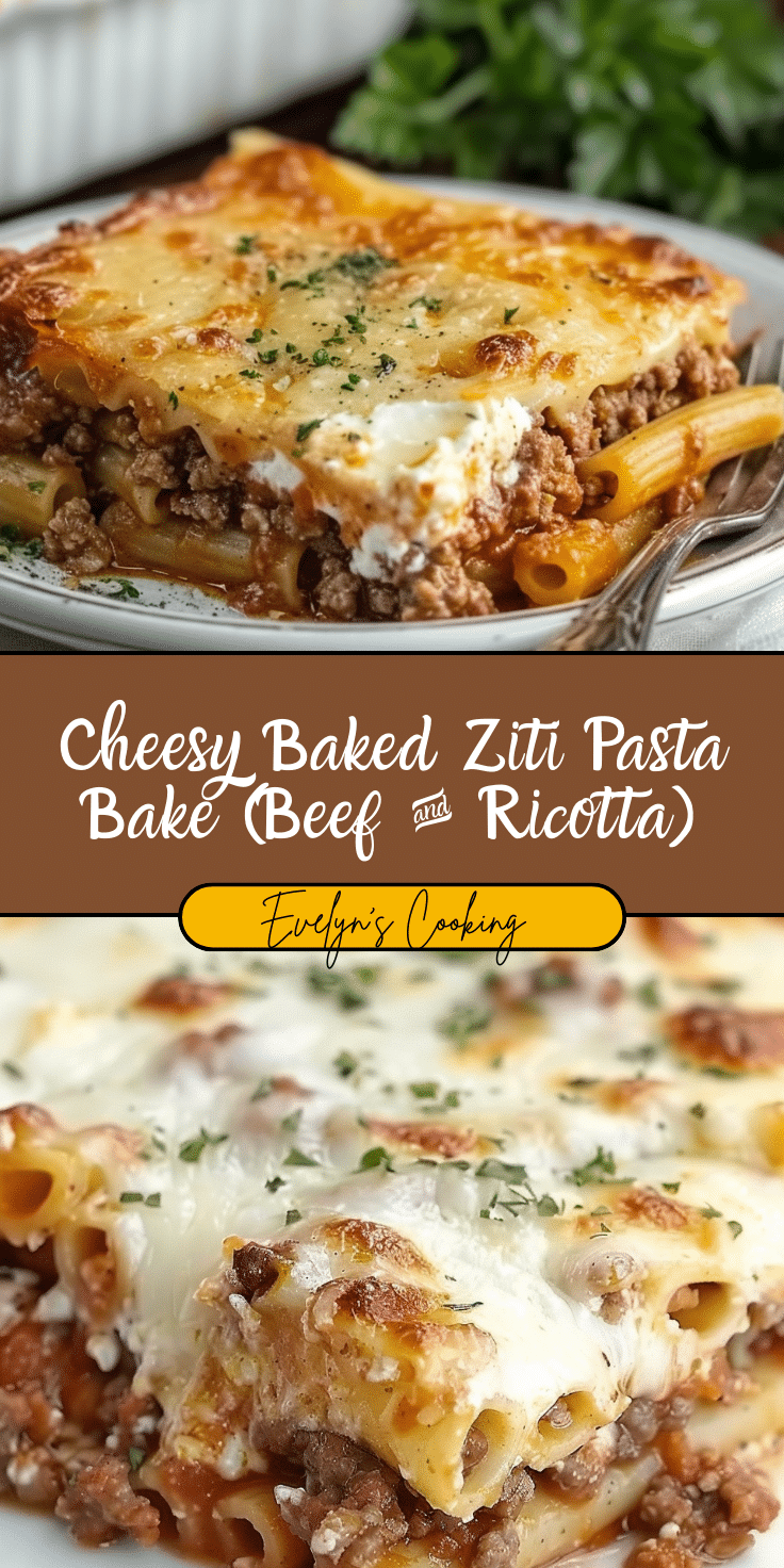 Baked Ziti with Ground Beef and Ricotta | Evelyn's Cooking