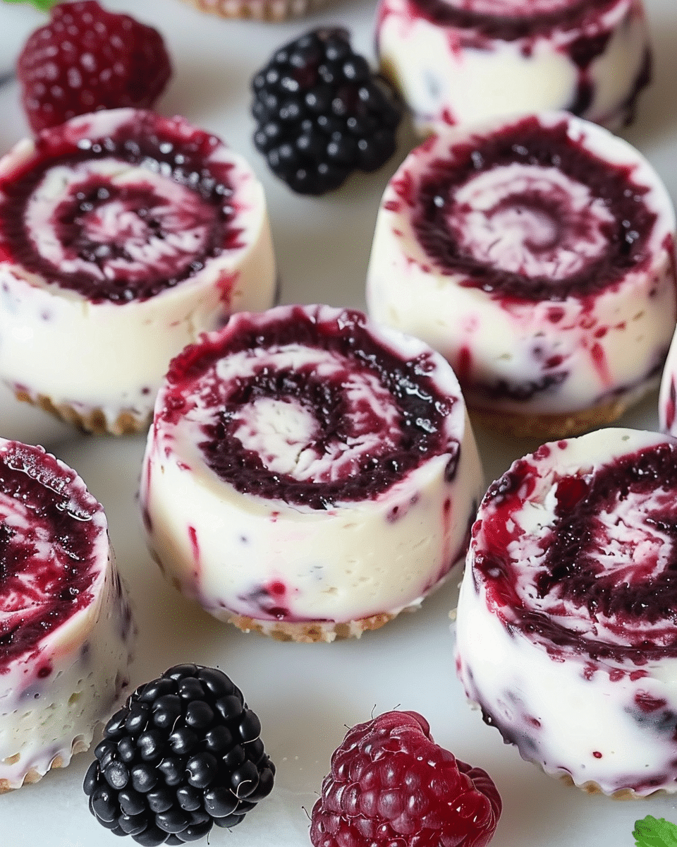 Berry Swirl Cheesecake Bites | Evelyn's Cooking