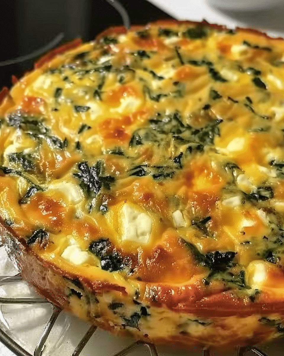 Cottage Cheese & Spinach Crustless Quiche | Evelyn's Cooking