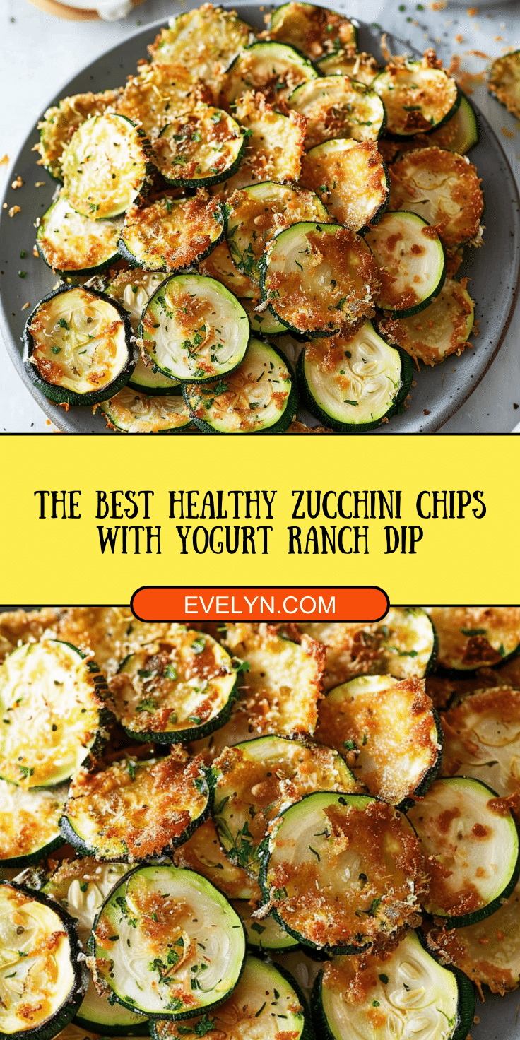 Crispy Baked Zucchini Chips with Greek Yogurt Ranch | Evelyn's Cooking