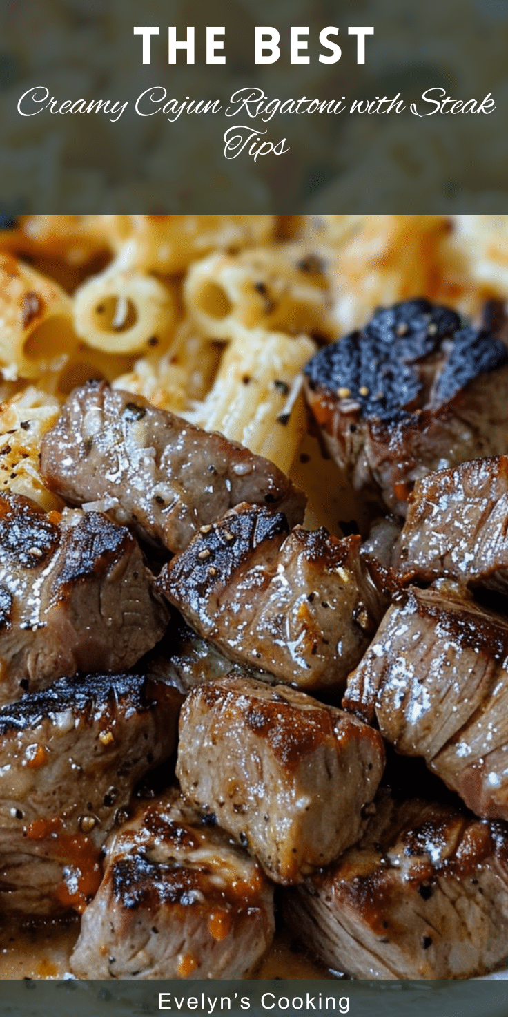 Cajun Steak Tips in Cheesy Rigatoni Parmesan Sauce | Evelyn's Cooking
