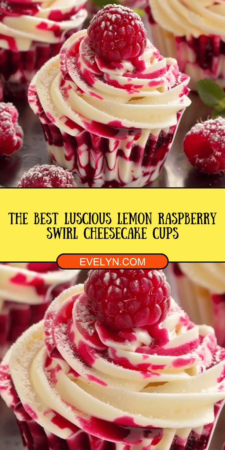 Luscious Lemon Raspberry Swirl Cheesecake Cups Recipe | Evelyn's Cooking
