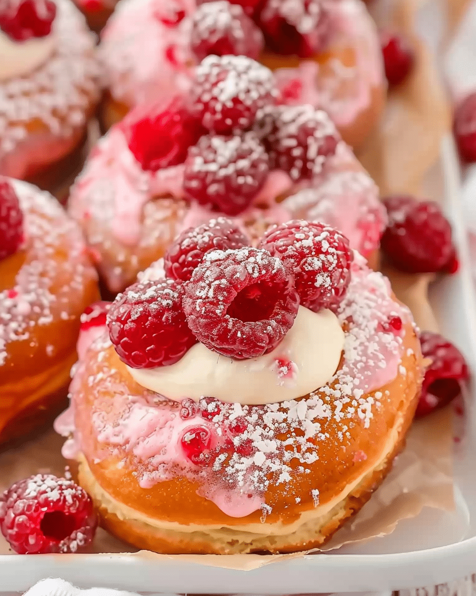 Raspberry Cheesecake Donuts | Evelyn's Cooking