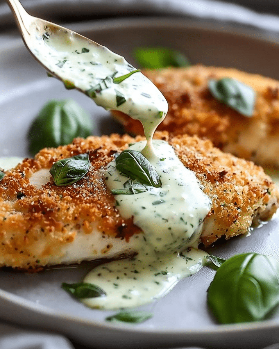 Parmesan Crusted Chicken with Basil Aioli | Evelyn's Cooking
