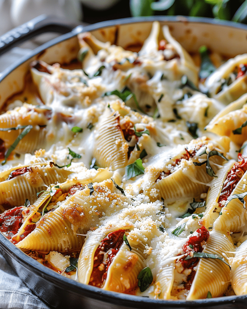Creamy Sun-Dried Tomato and Ricotta Stuffed Shells | Evelyn's Cooking