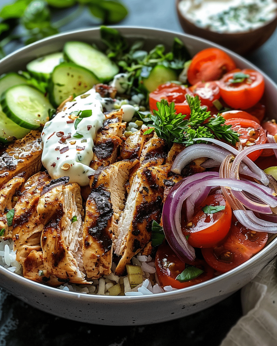 Mediterranean Chicken Gyro Bowl | Evelyn's Cooking