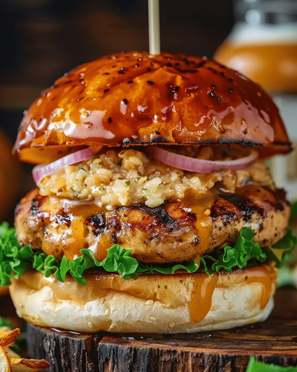 Oktoberfest Maple Mustard Chicken Burger | Evelyn's Cooking
