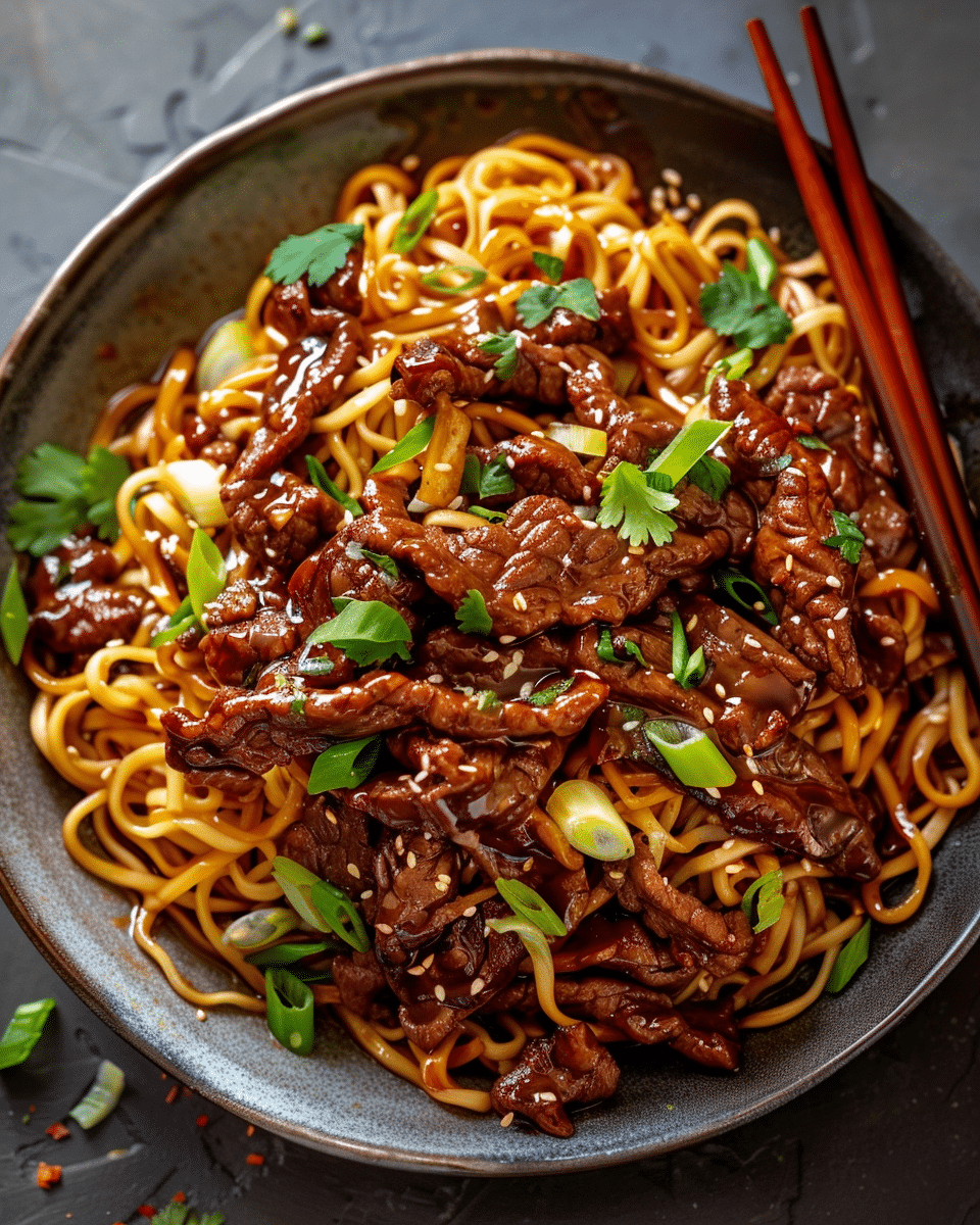 Sticky Beef Noodles | Evelyn's Cooking