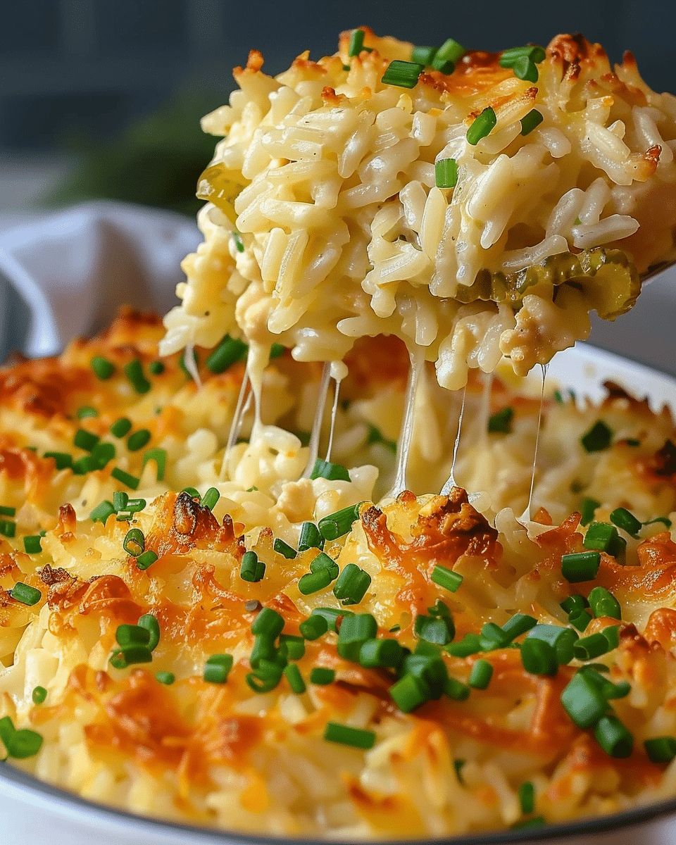 Dill Pickle French Onion Chicken Rice Casserole | Evelyn's Cooking