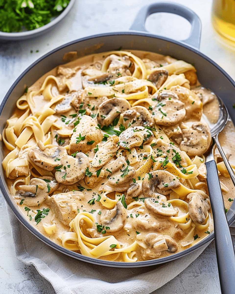 Slow Cooker Chicken Stroganoff | Evelyn's Cooking