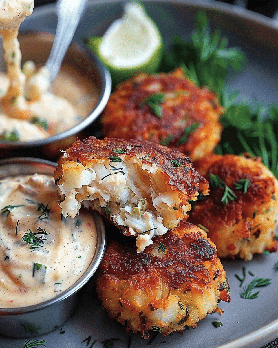 Classic Crab Cakes with Remoulade Sauce | Evelyn's Cooking