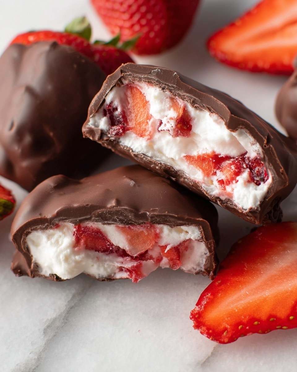 Strawberry Yogurt Clusters with Chocolate Coating | Delicious & Easy