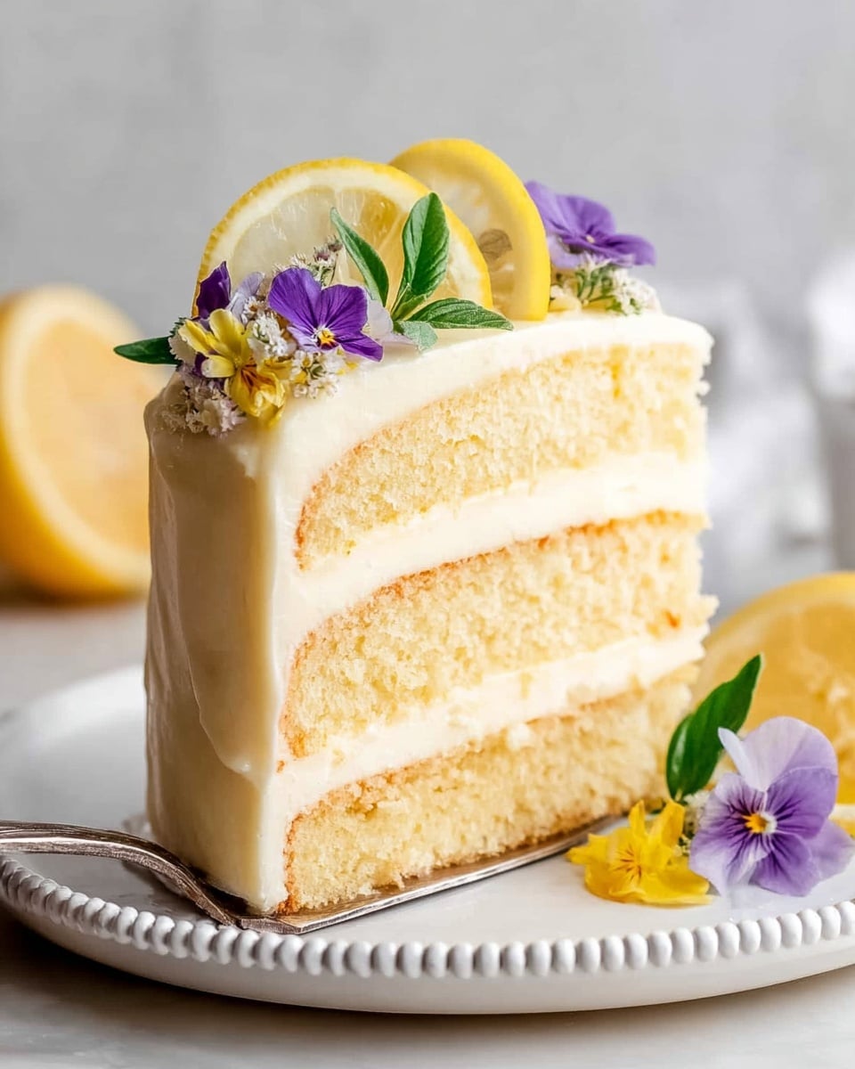 Lemon Cake with Secret Fluffy Lemon Frosting | Bright & Delicious
