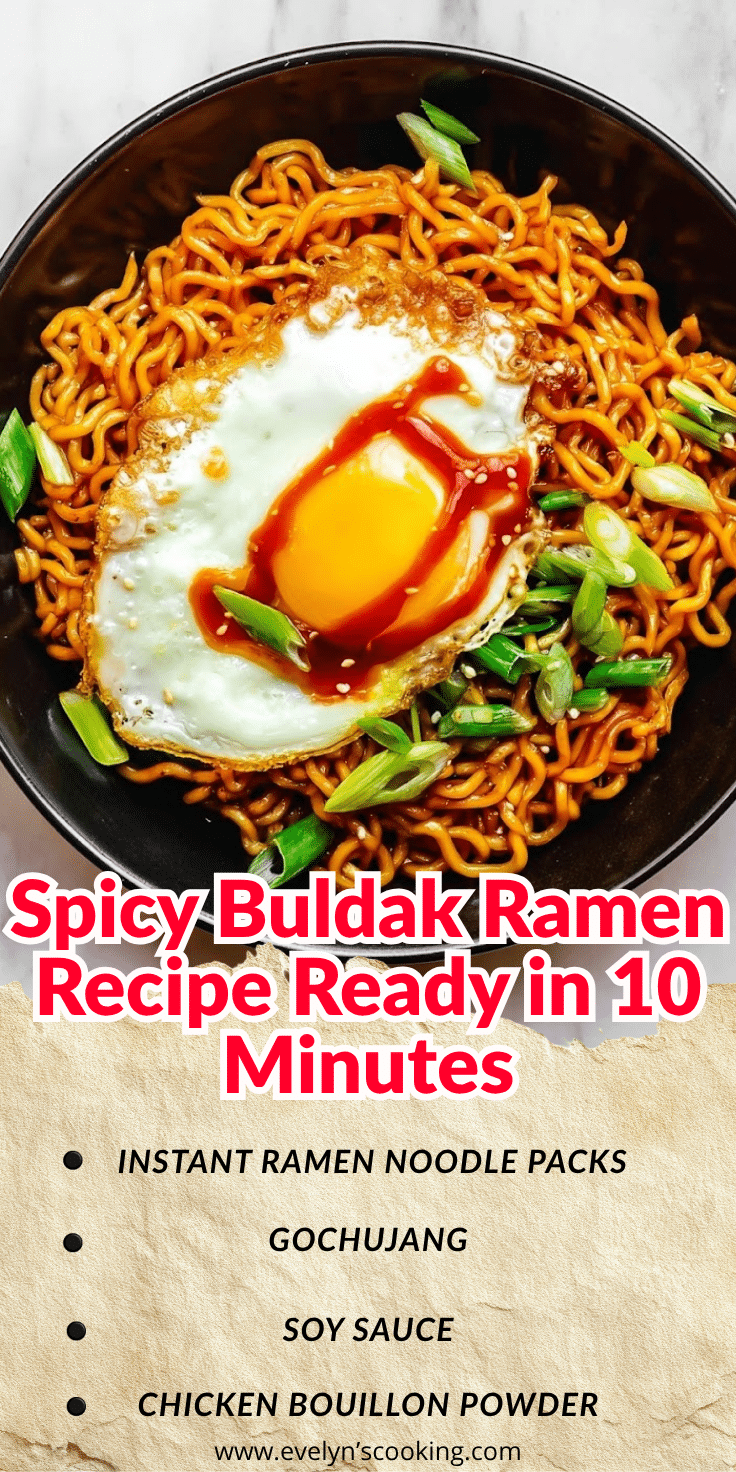 Buldak Ramen: Spicy Korean Fire Noodles with Egg