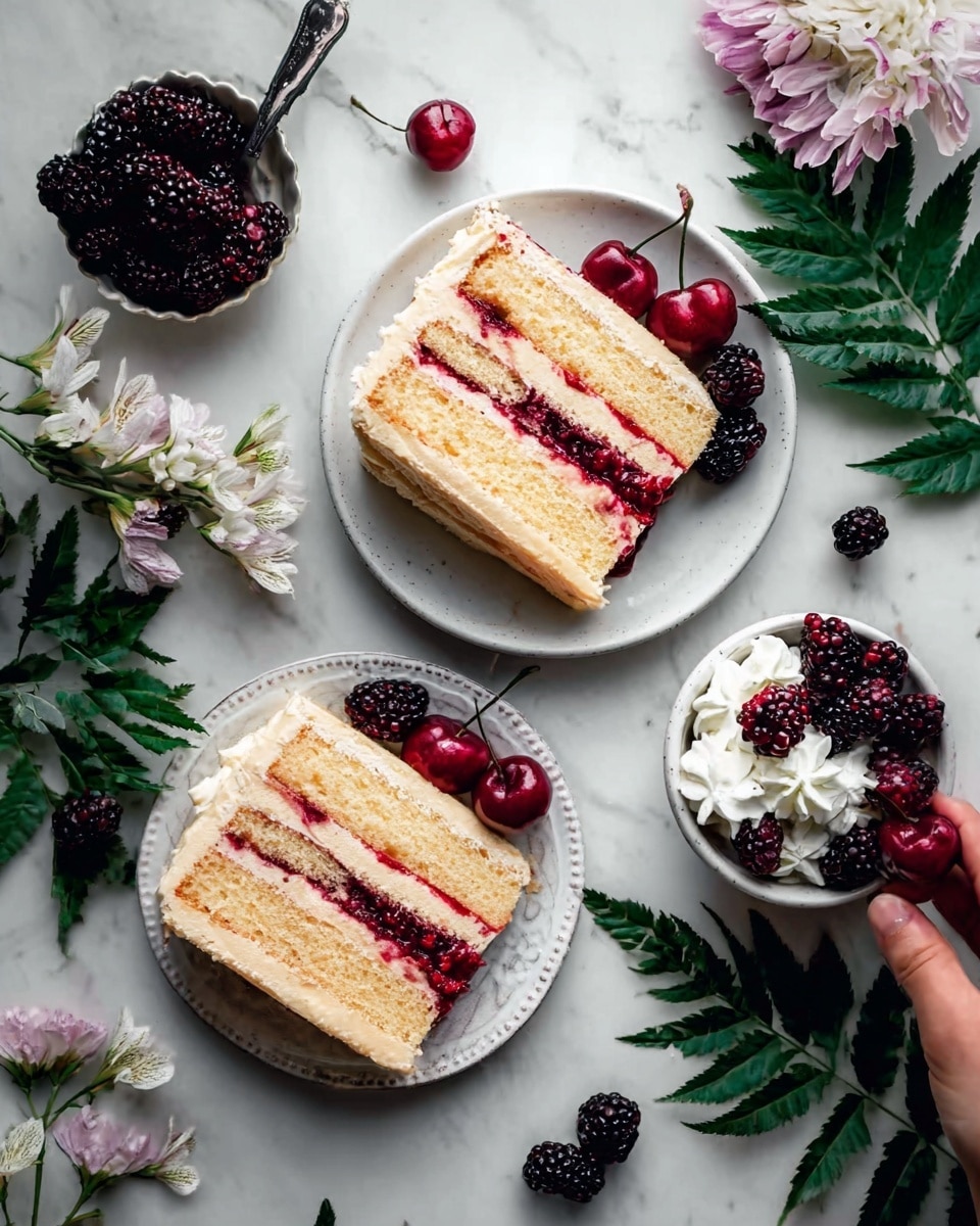 Fresh Cherry Cake from Scratch with Buttercream & Cherry Filling