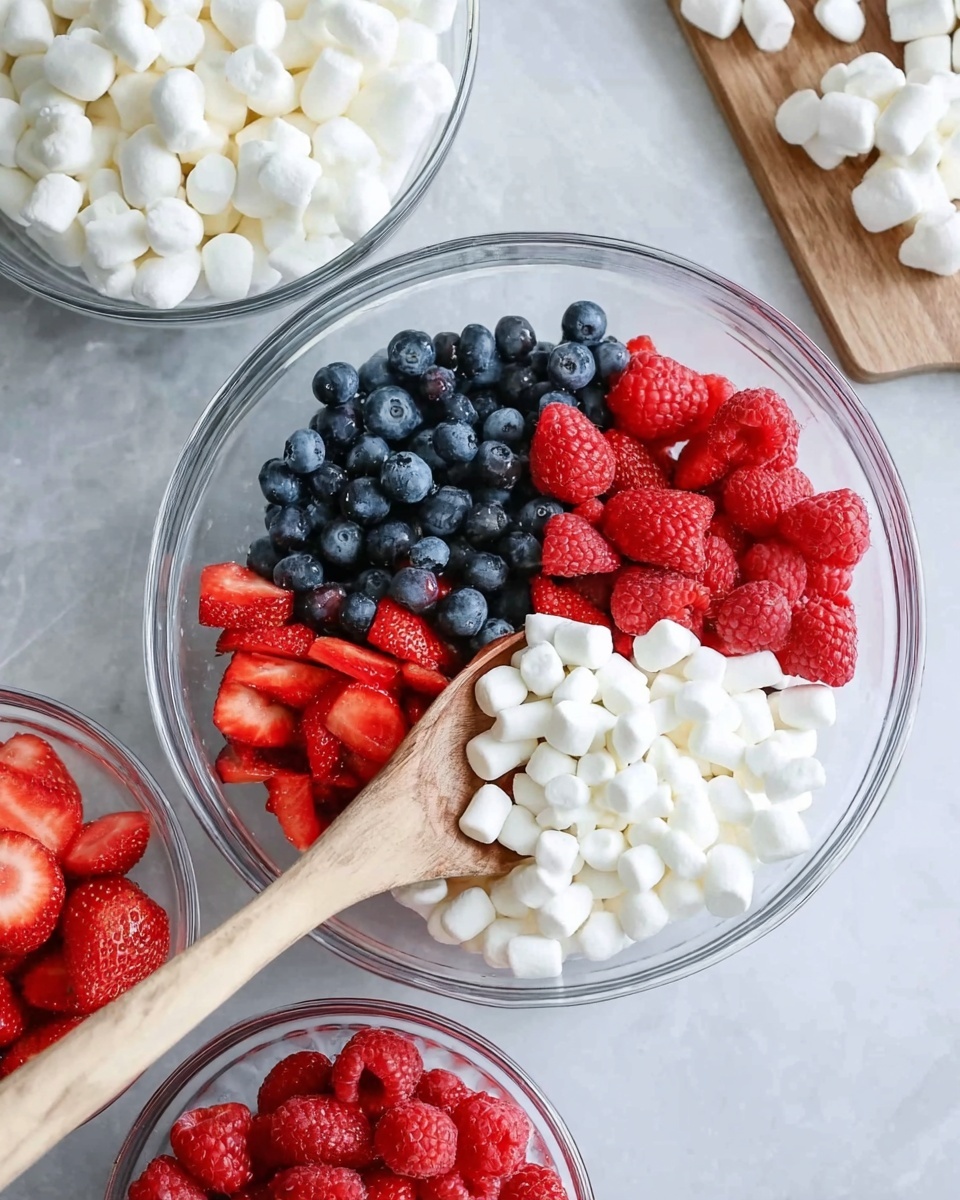 Red White and Blue Cheesecake Salad: Festive Summer Dessert